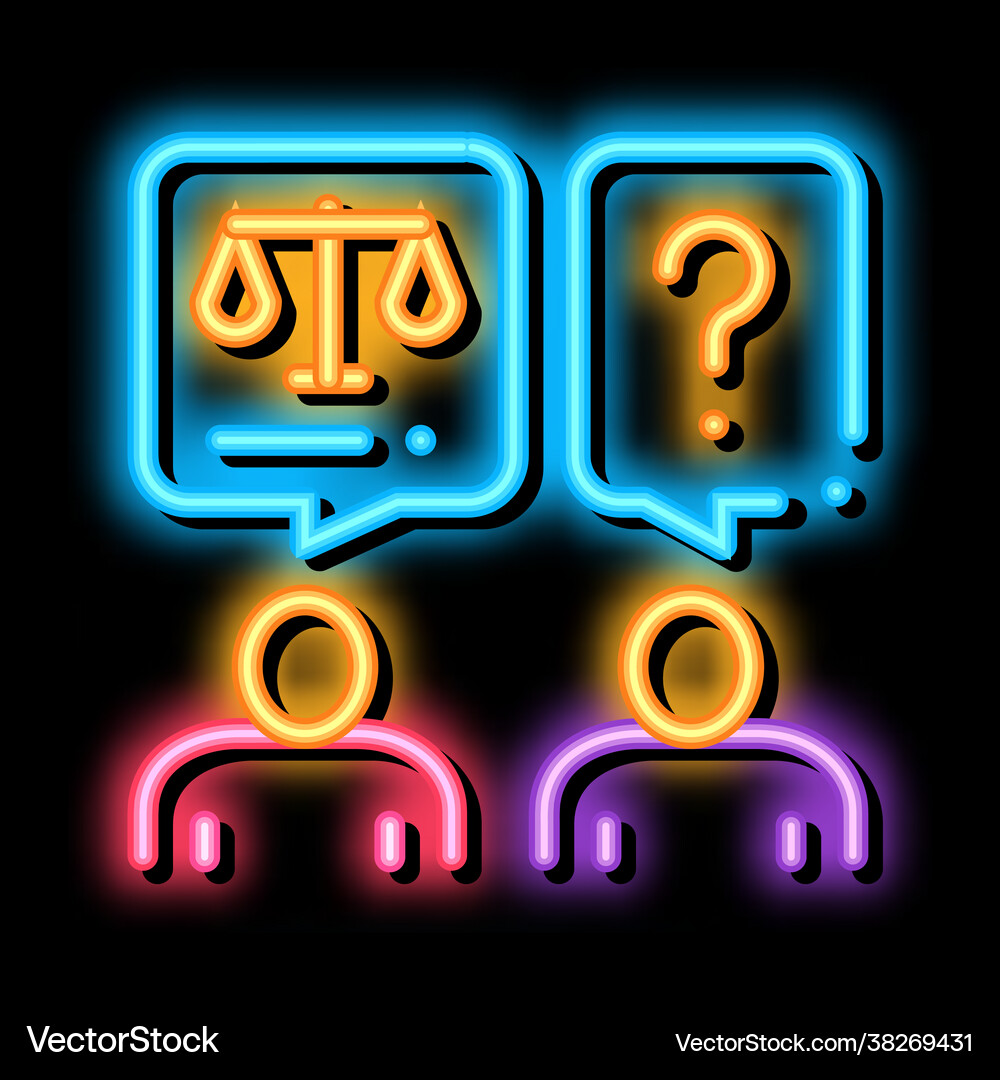 Court charge neon glow icon Royalty Free Vector Image