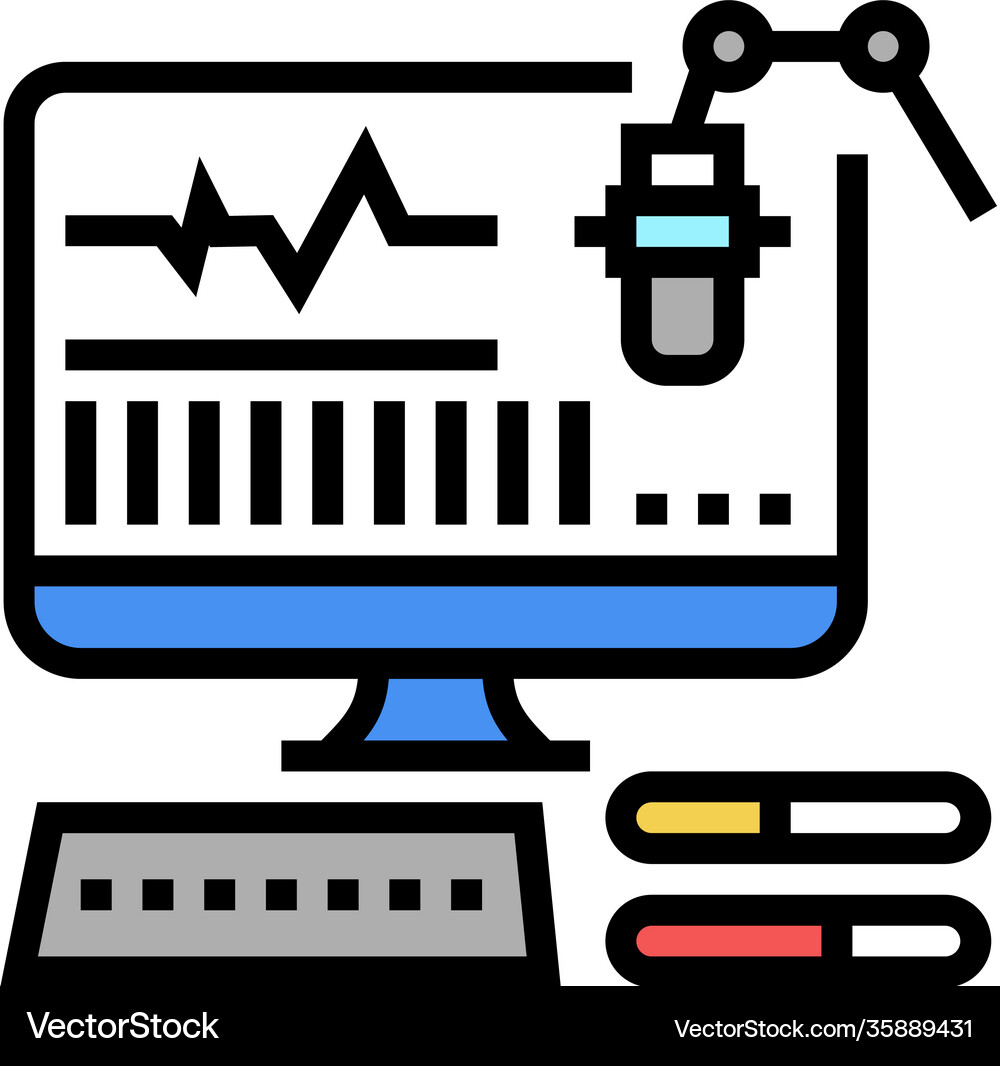 Equipment radio studio color icon Royalty Free Vector Image