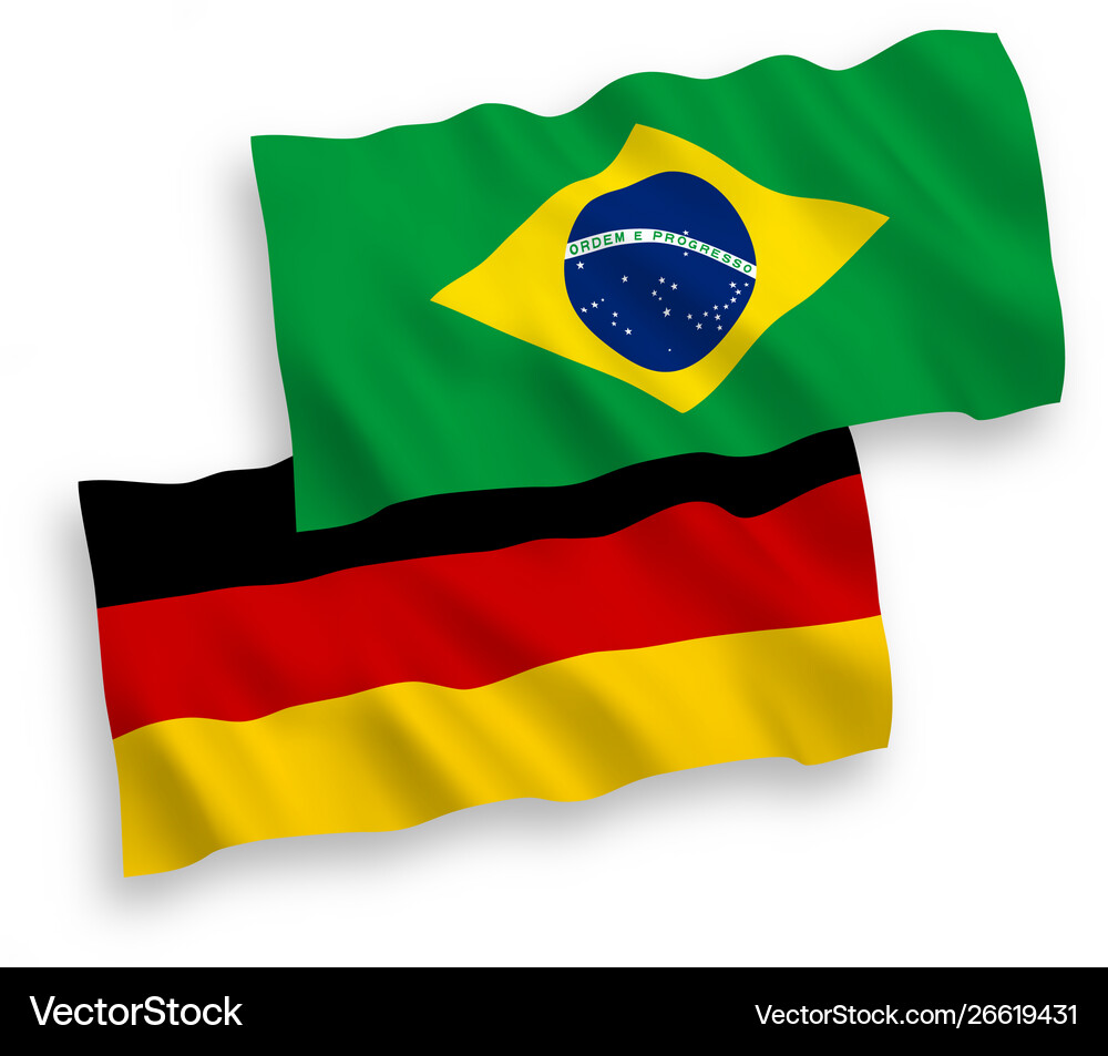 Flags brazil and germany on a white background Vector Image