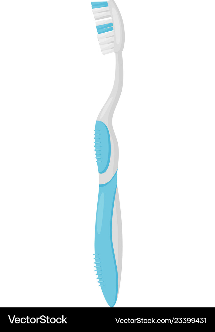 Flat icon of white-blue toothbrush side Royalty Free Vector
