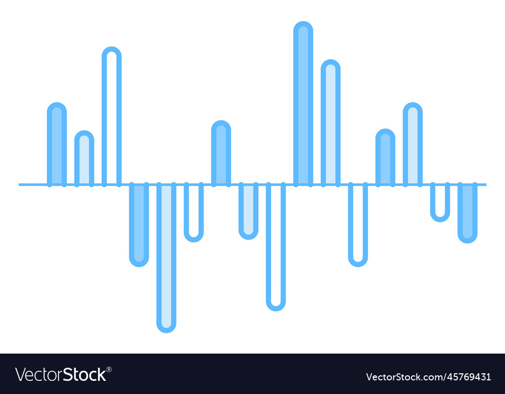 Histogram graph icon blue data range Royalty Free Vector