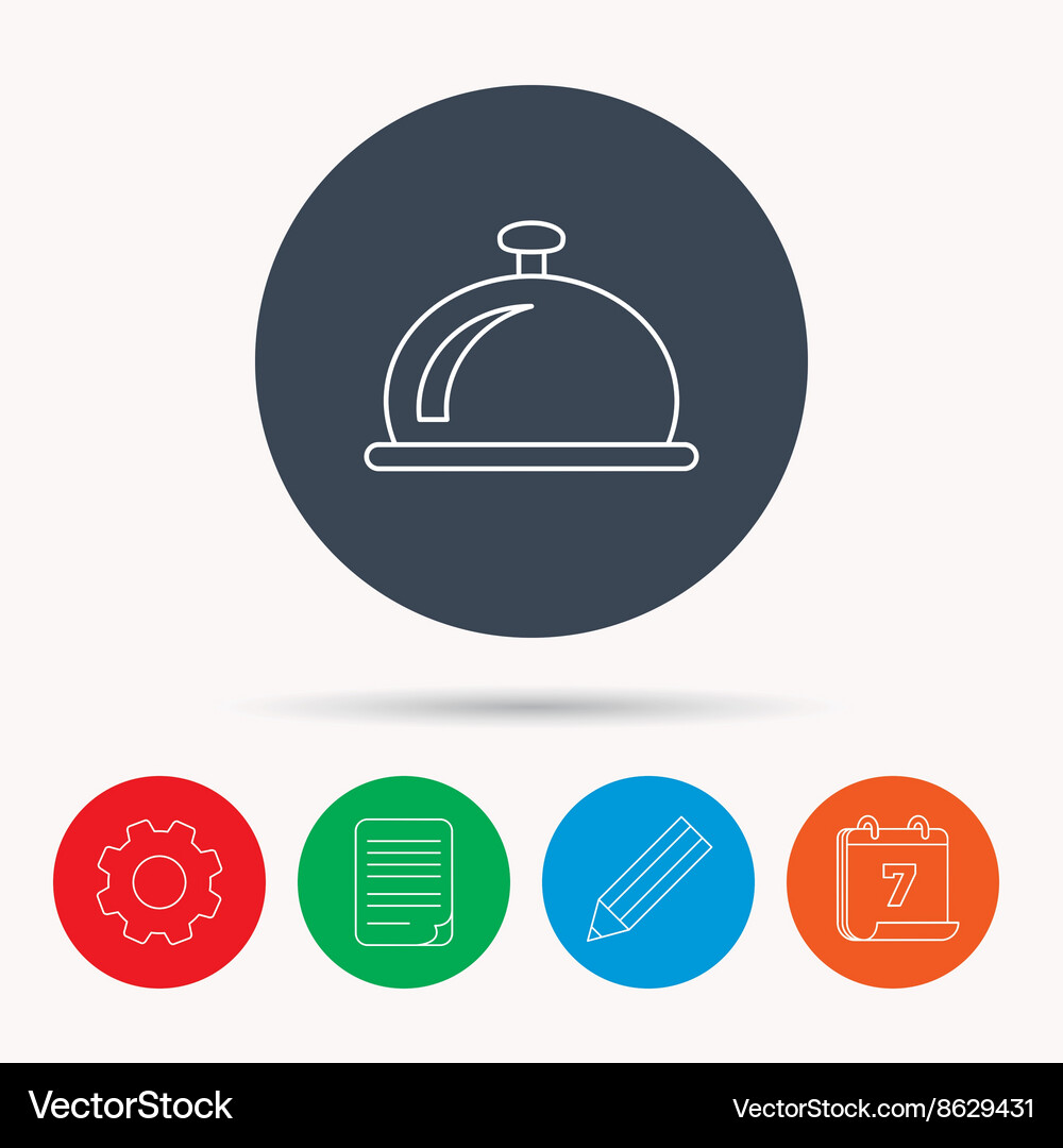 Reception bell icon hotel service sign Royalty Free Vector