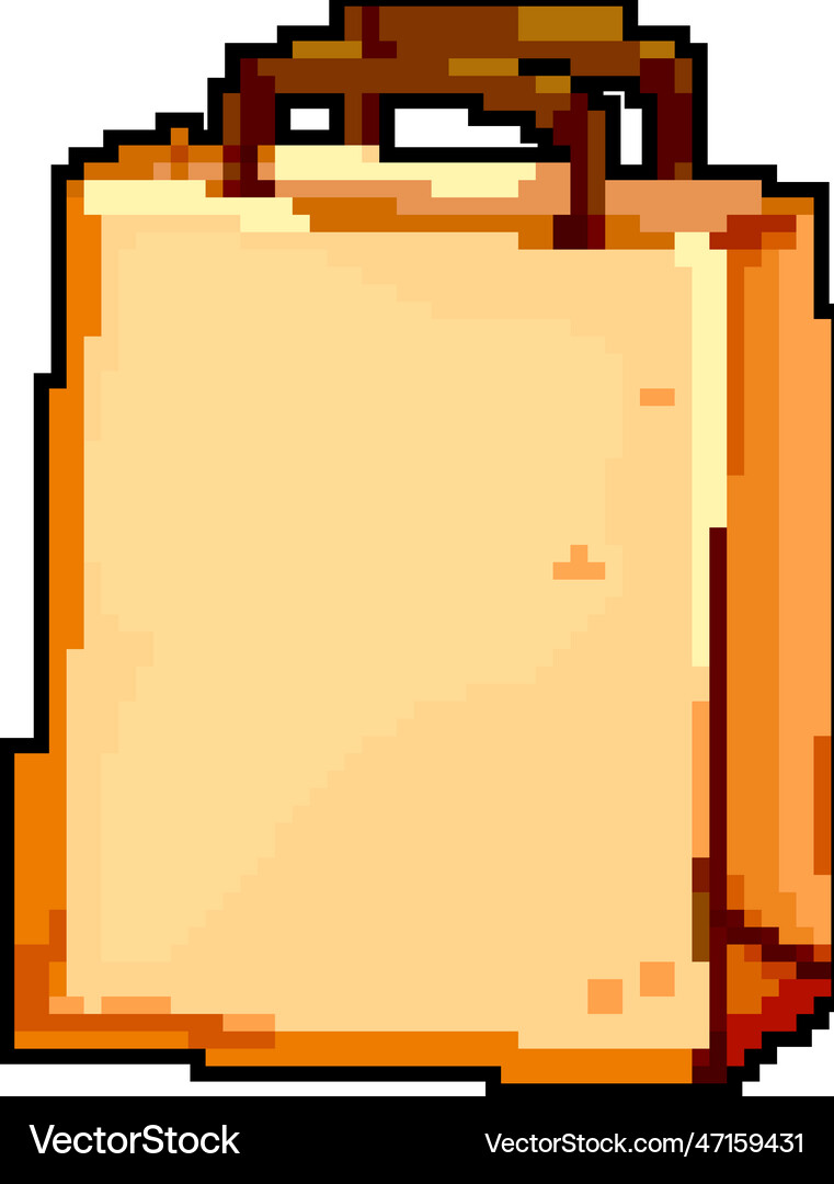 Retail paper bag game pixel art Royalty Free Vector Image