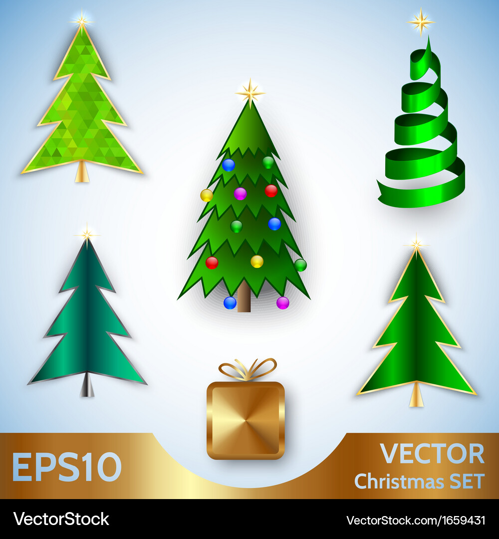 Set of christmas trees Royalty Free Vector Image