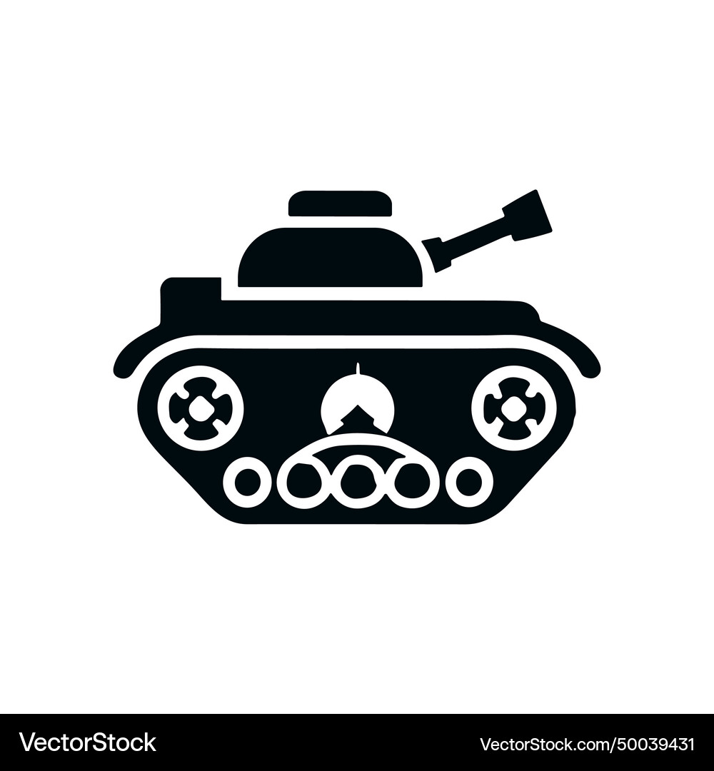 Tank icon military destroyer Royalty Free Vector Image