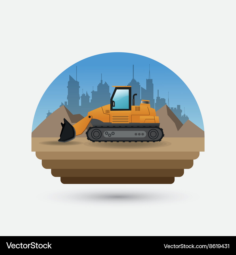 Under construction design truck concept repair Vector Image