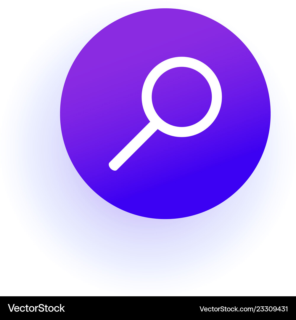 Web icon magnifier purple gradient search sign Vector Image