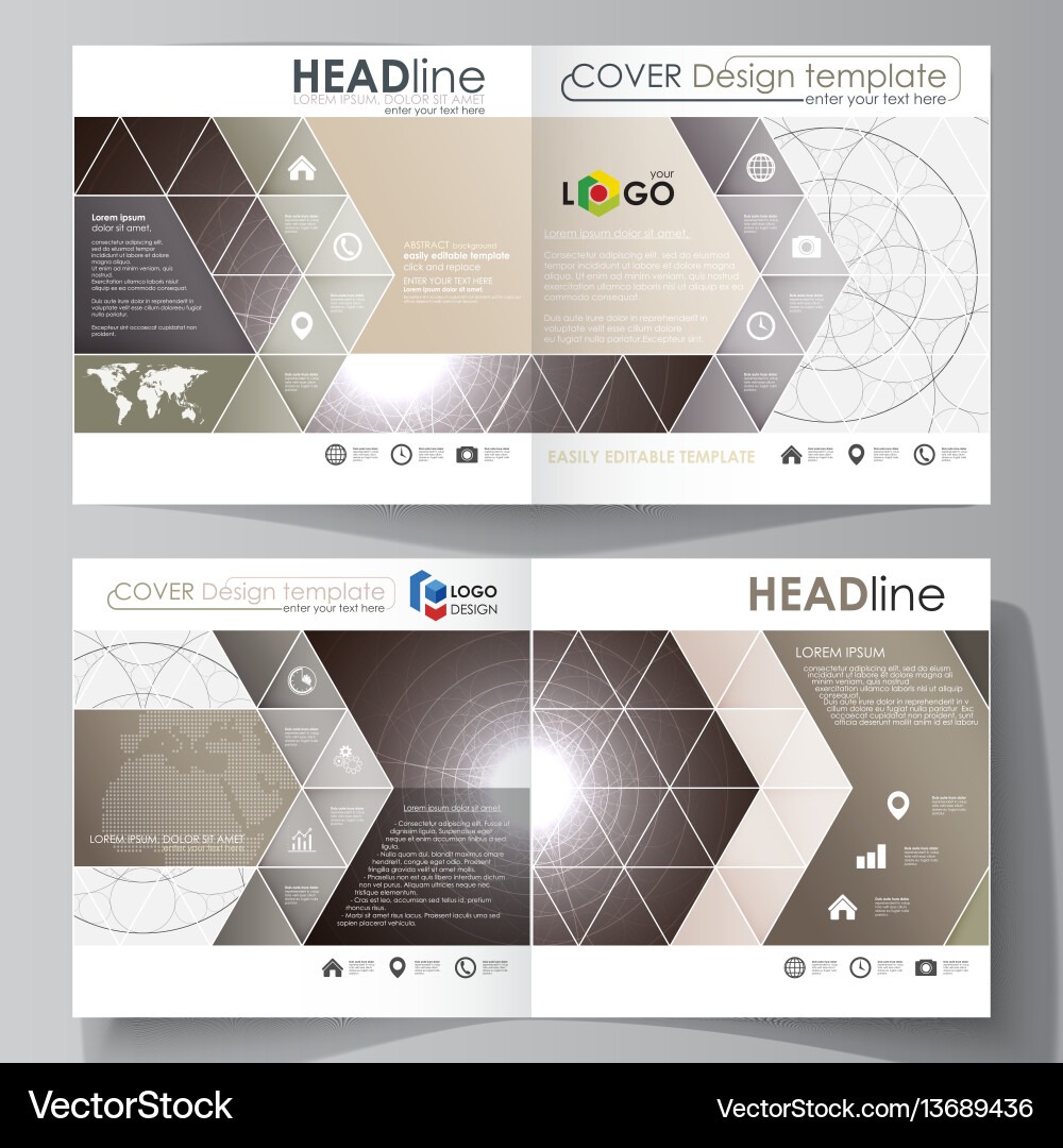Business templates for square design bi fold Vector Image