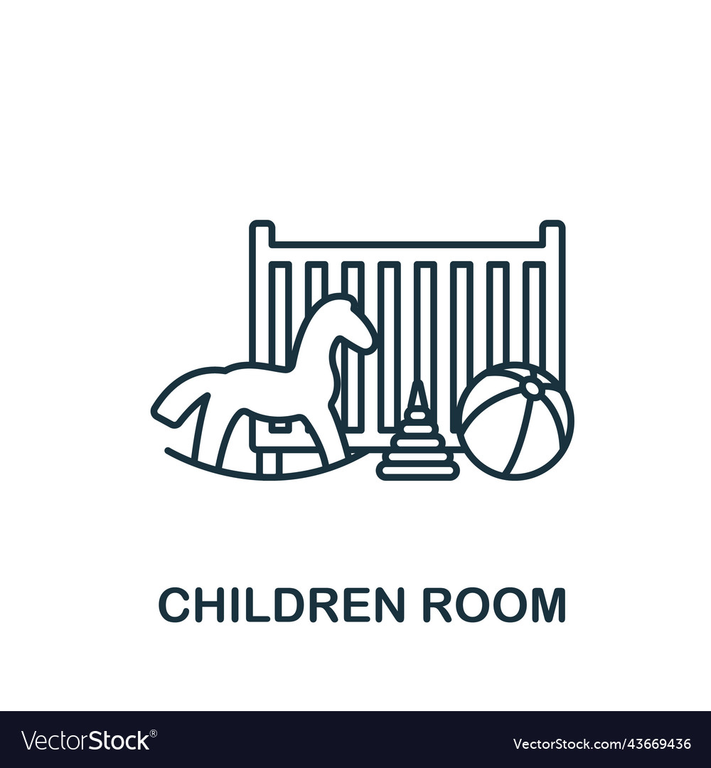 Children room icon line simple room icon Vector Image
