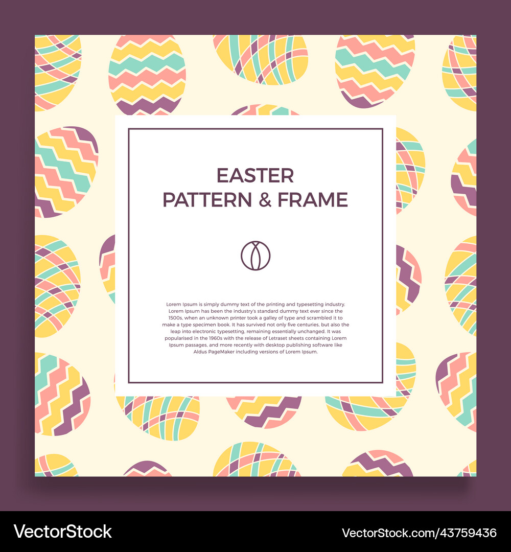 Easter egg banner colorful hand drawn frame Vector Image