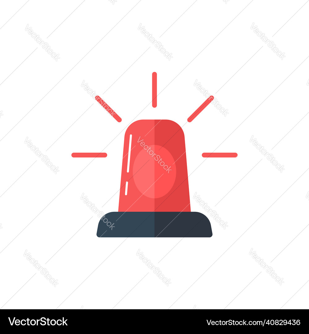 Emergency alarm icon in flat style alert lamp Vector Image