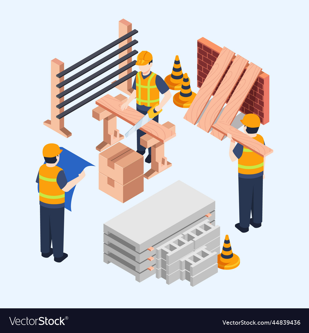 Engineers working construction Royalty Free Vector Image