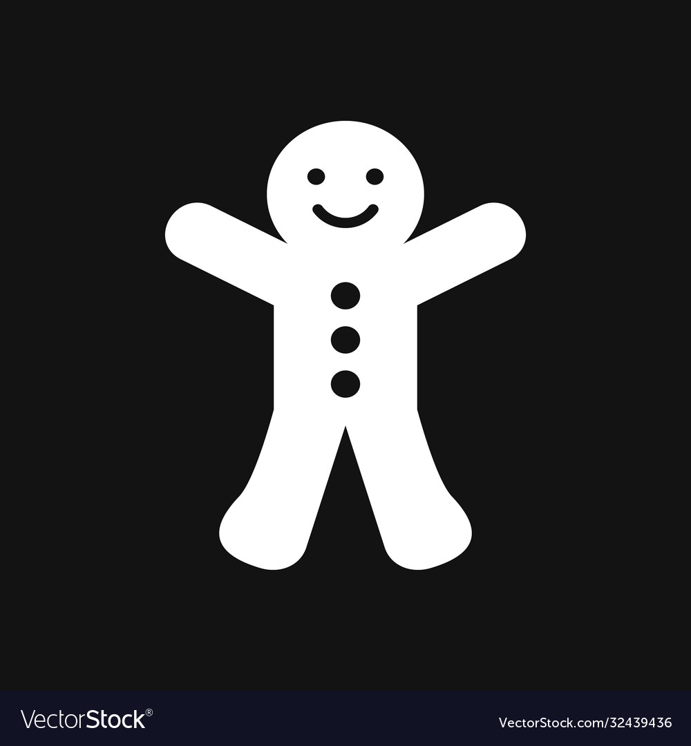 Gingerbread man icon christmas symbol Royalty Free Vector