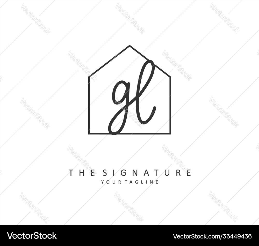 Gl initial letter handwriting and signature logo Vector Image