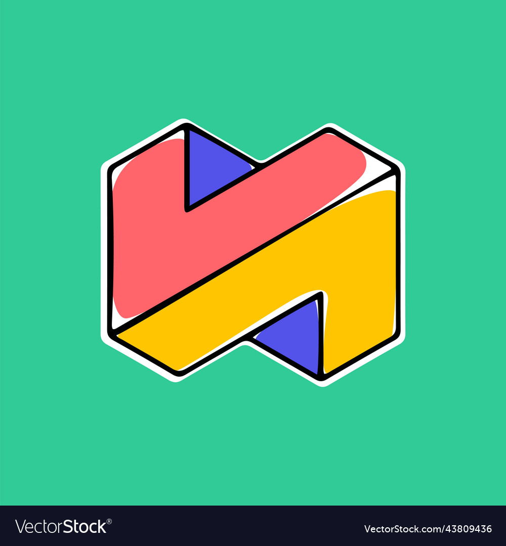 Impossible Triangle Shape Modern Handwritten 3d Vector Image 