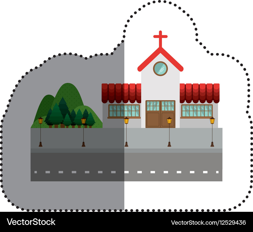 Isolated house church design Royalty Free Vector Image