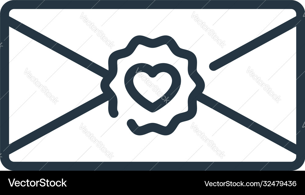 Letter icon isolated on white background outline Vector Image