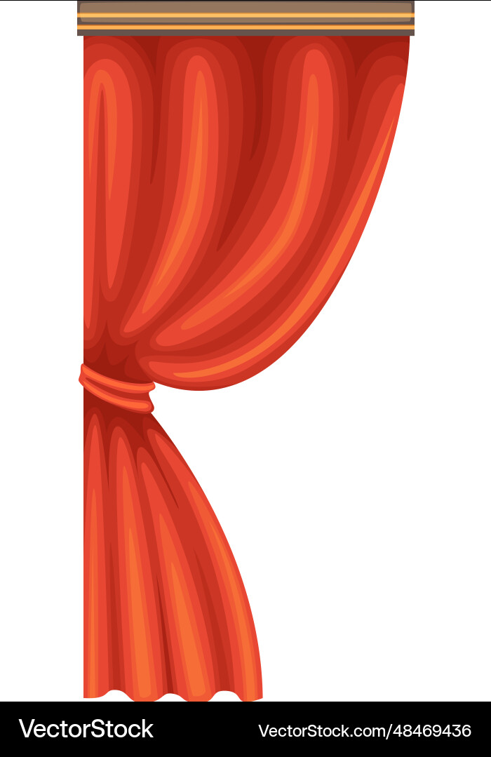 Tied red curtain open stage or window drapery Vector Image