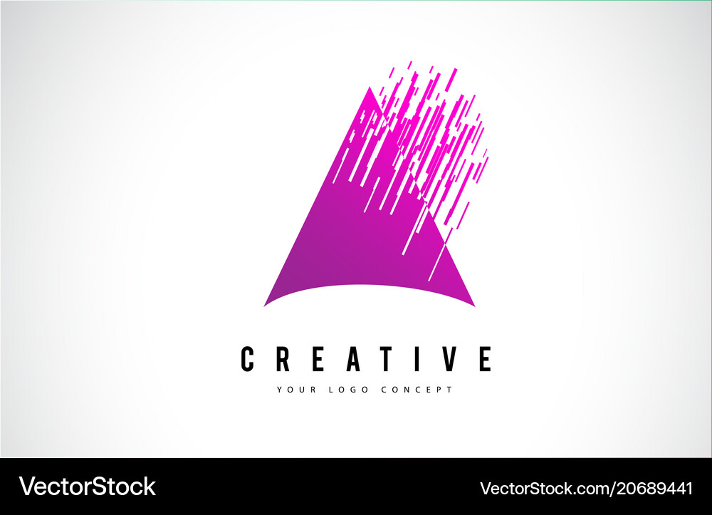 A letter logo design with purple colors Royalty Free Vector