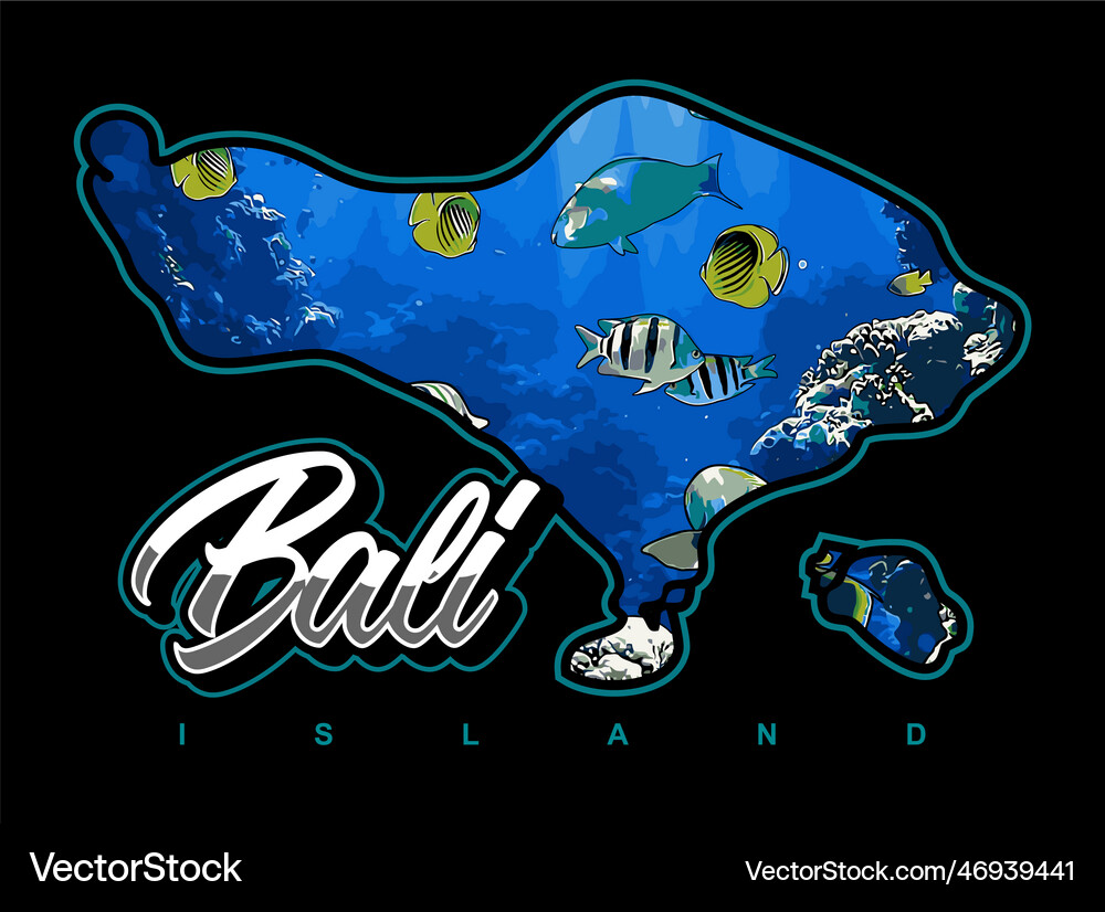 Bali island template for graphic design Royalty Free Vector