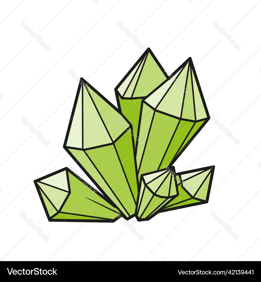 Color variation magic crystals of quartz Vector Image