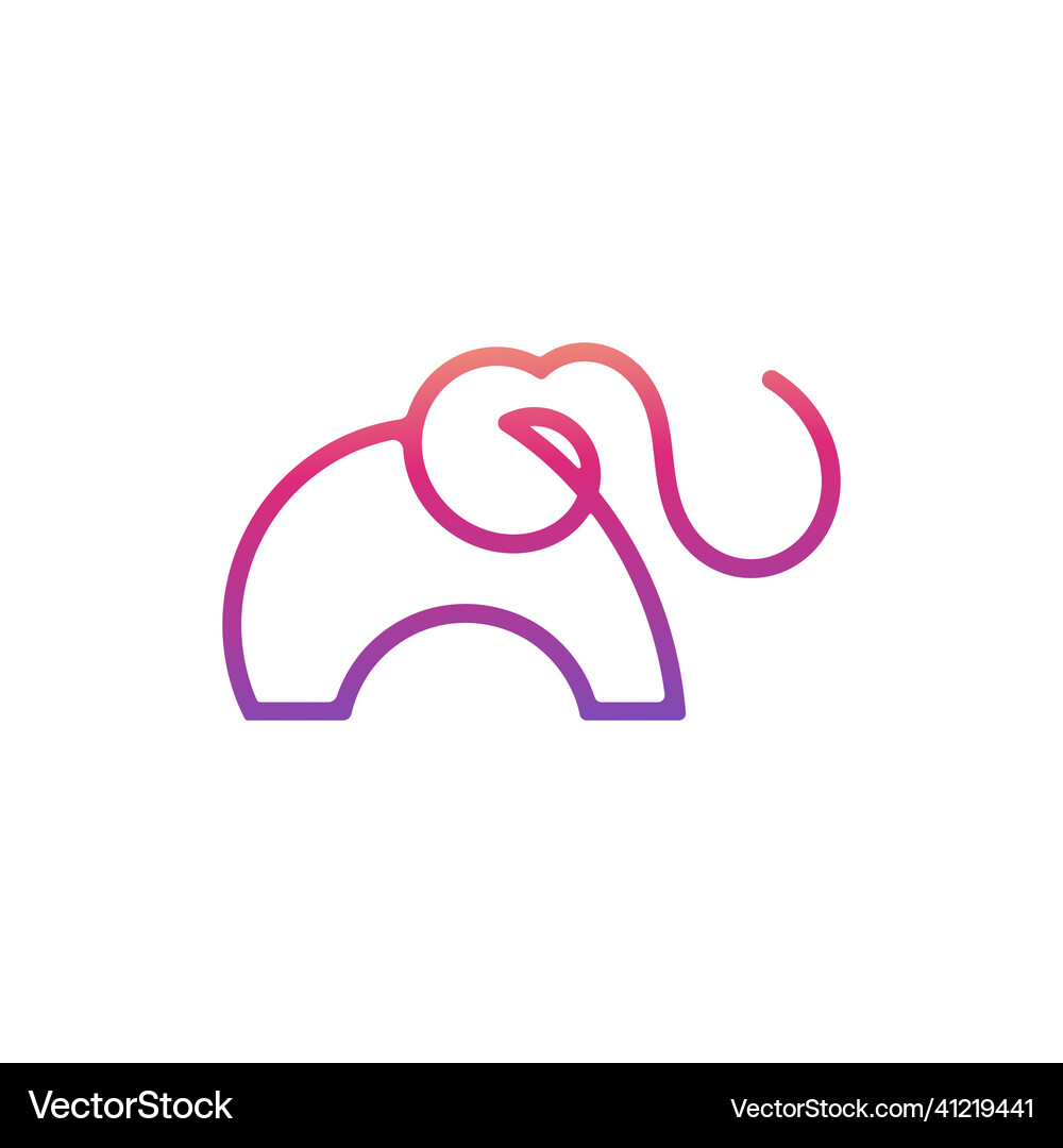 Creative elephant line logo design Royalty Free Vector Image