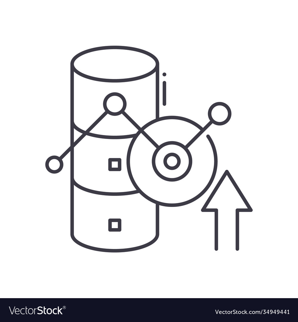 Data analytics image icon linear isolated Vector Image