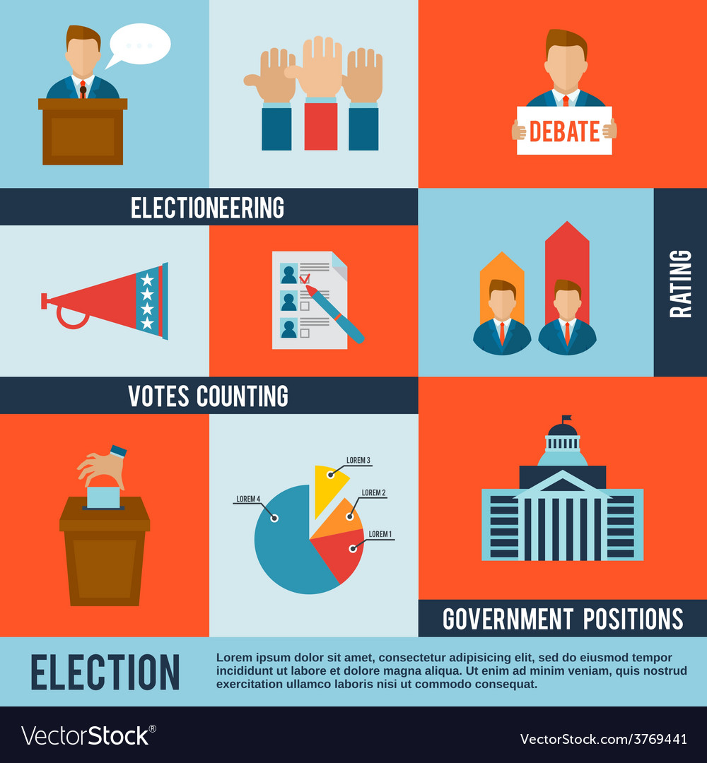 Election Icon Flat Royalty Free Vector Image - VectorStock