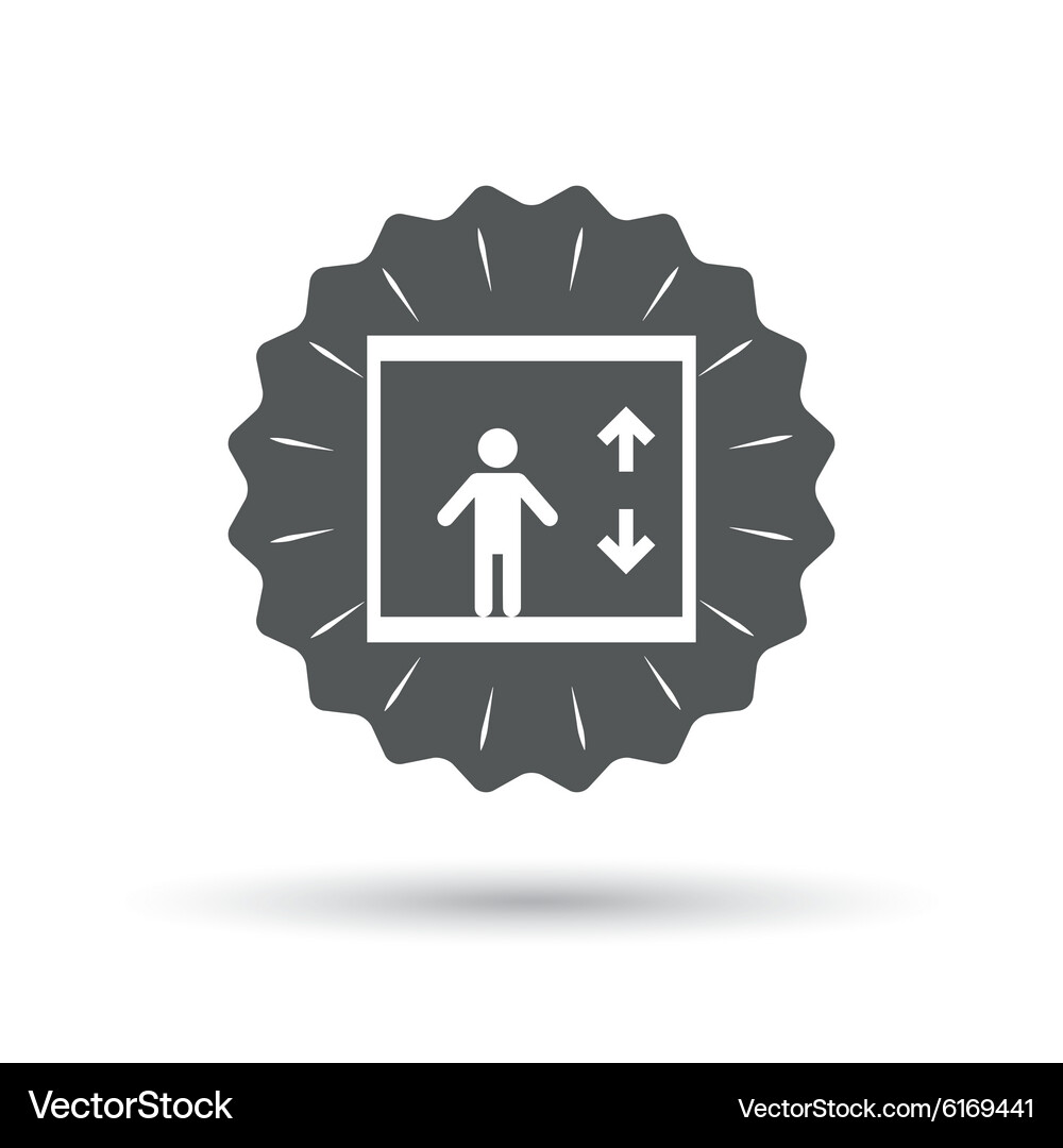 Elevator icon person symbol with up down arrows Vector Image
