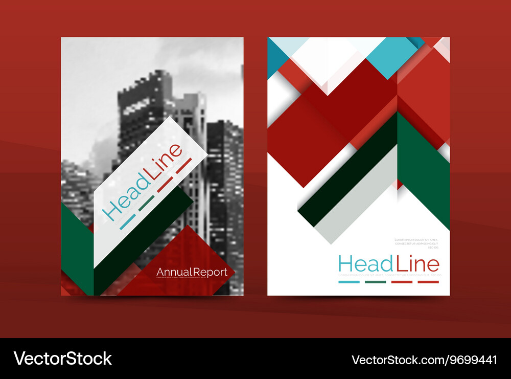 Geometric a4 front page business annual report Vector Image