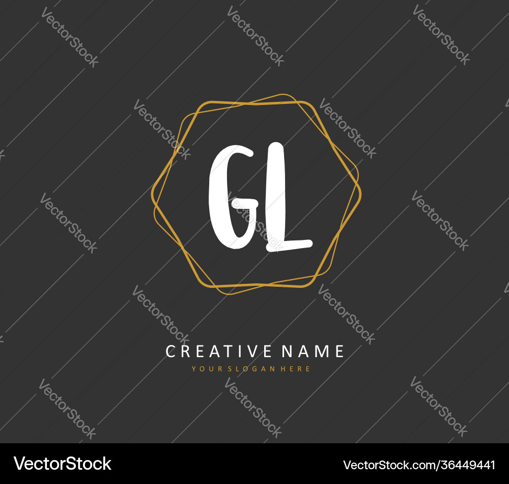 Gl initial letter handwriting and signature logo Vector Image