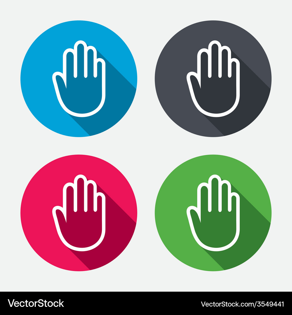 Hand sign icon no entry or stop symbol Royalty Free Vector