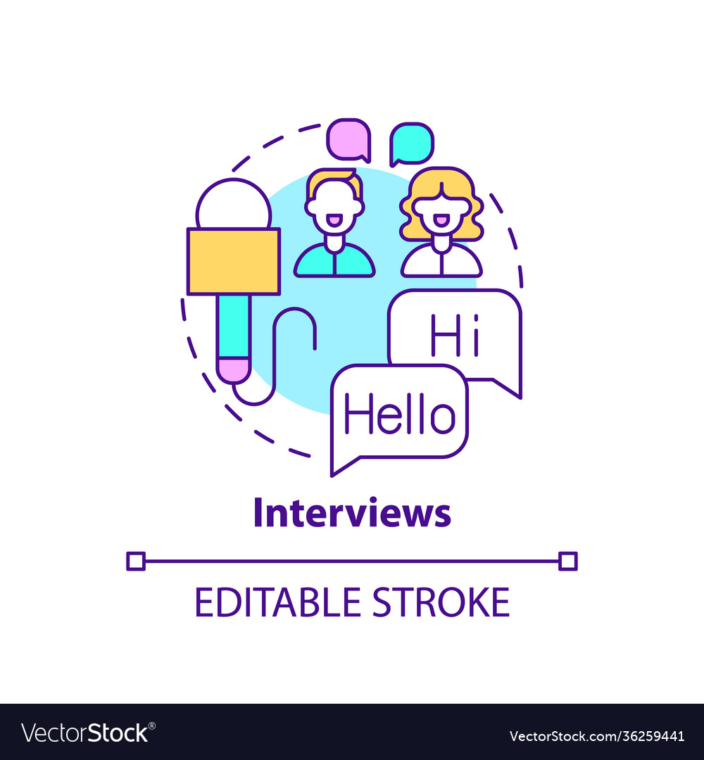 Interviews concept icon Royalty Free Vector Image