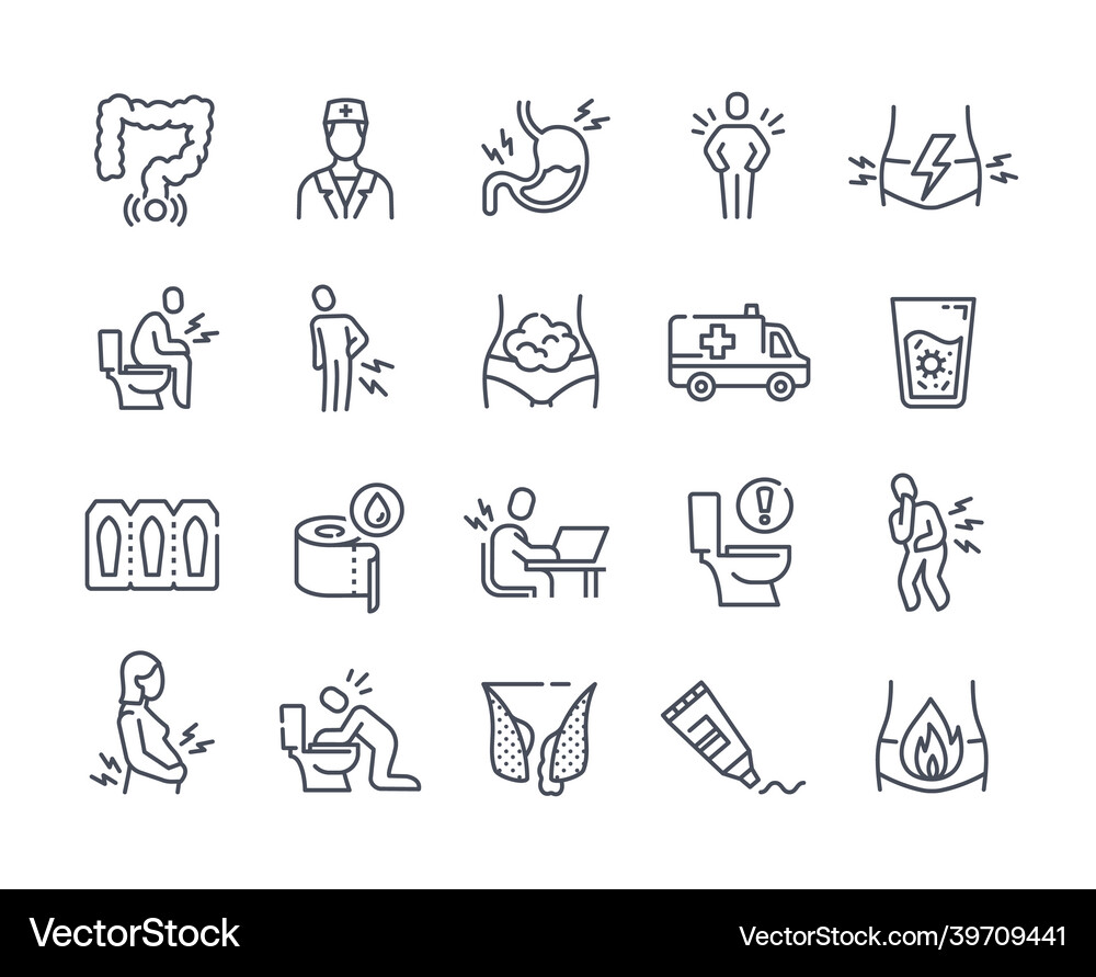 Minimalistic medical icons Royalty Free Vector Image