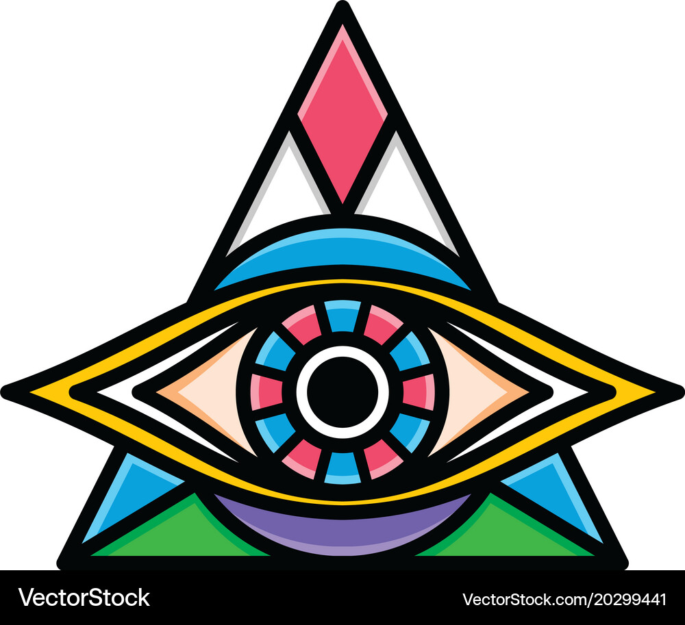 One Eye Logo One Eye Cult Religion Sign Symbol Vector Art Stock Vector
