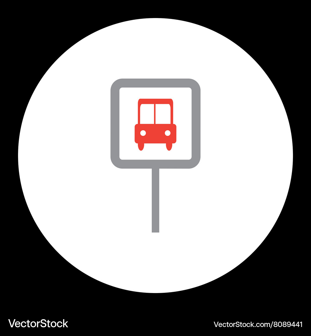 Public transport bus stop sign icon eps10 Vector Image