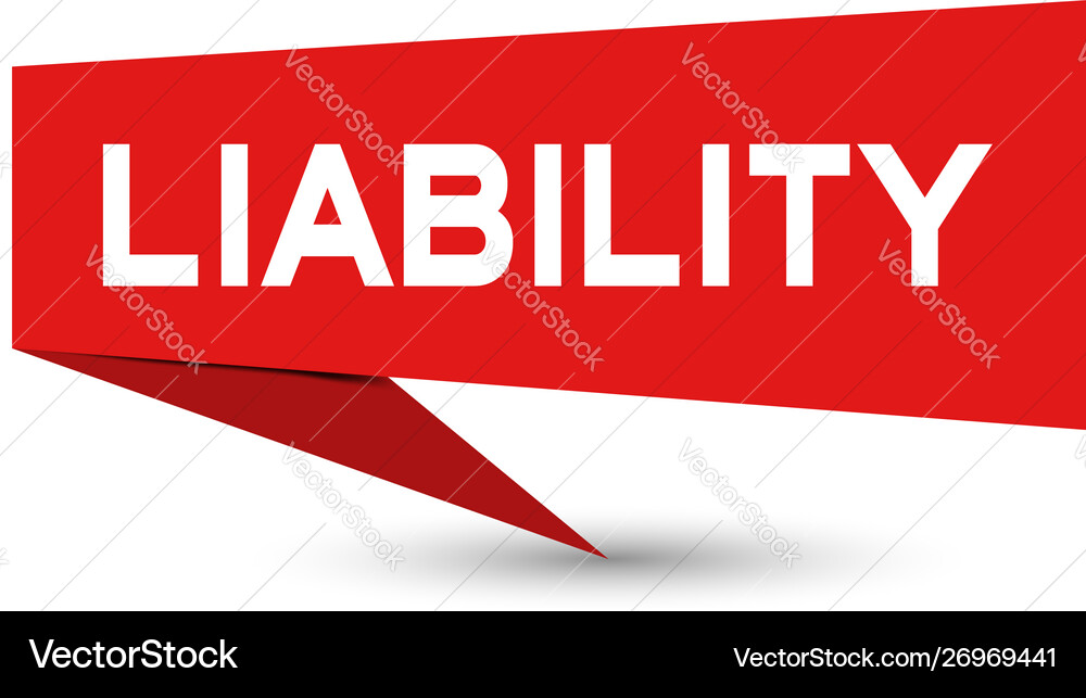 Red paper speech banner with word liability Vector Image