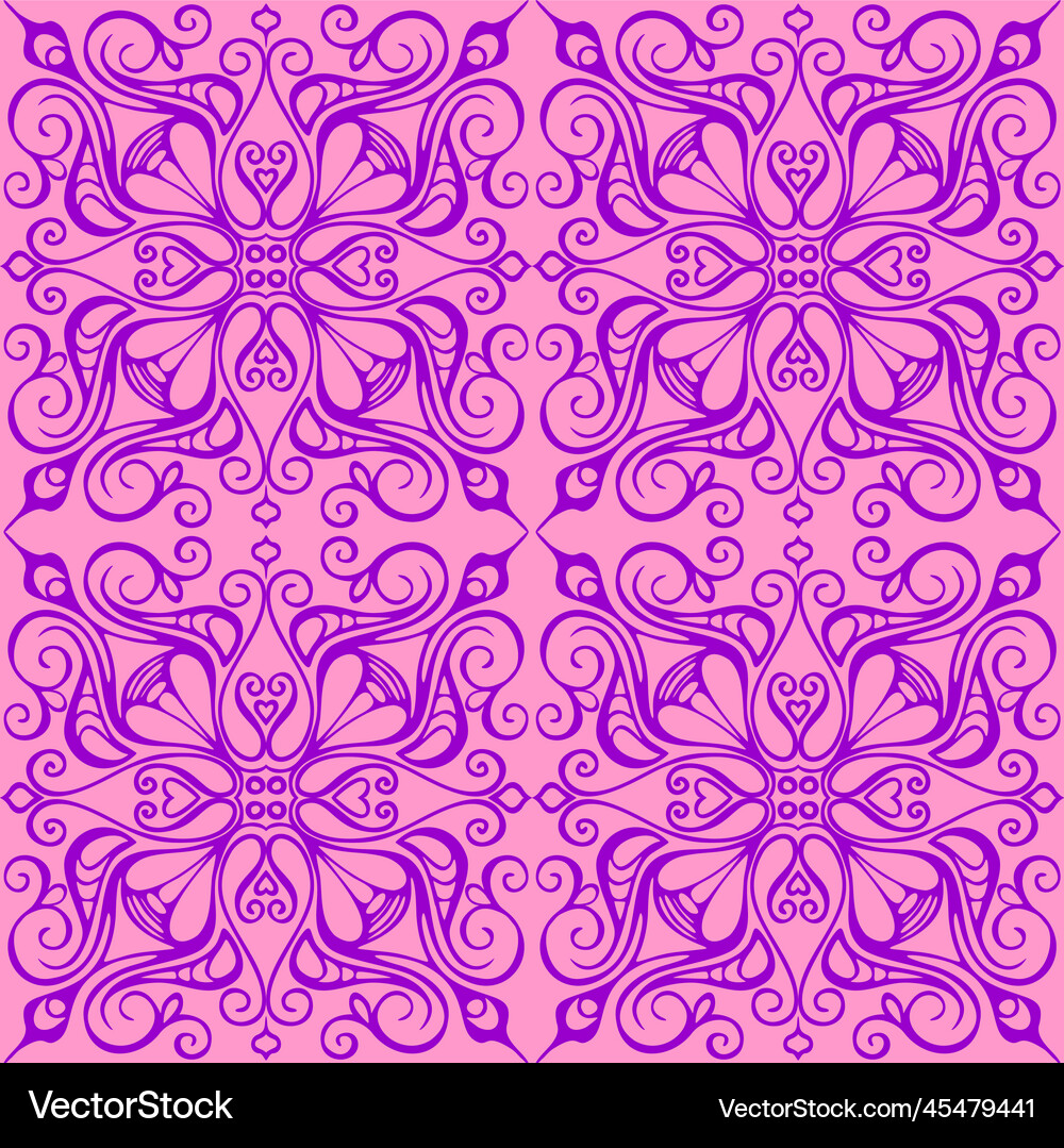 Seamless graphic pattern floral magenta ornament Vector Image