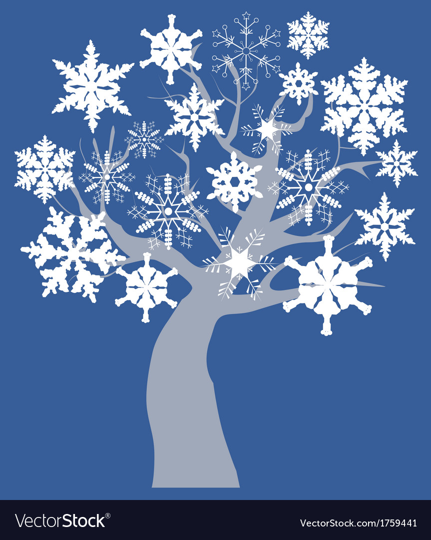 Snow tree Royalty Free Vector Image - VectorStock