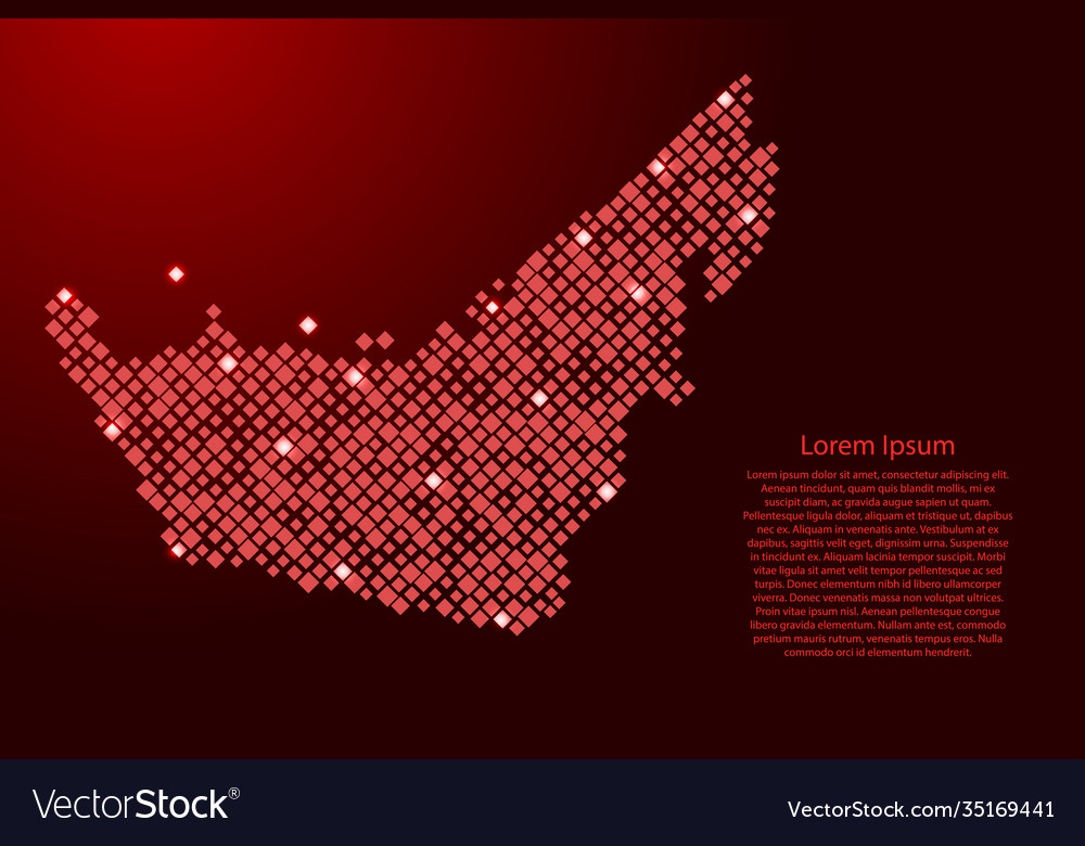 United arab emirates map from red pattern Vector Image