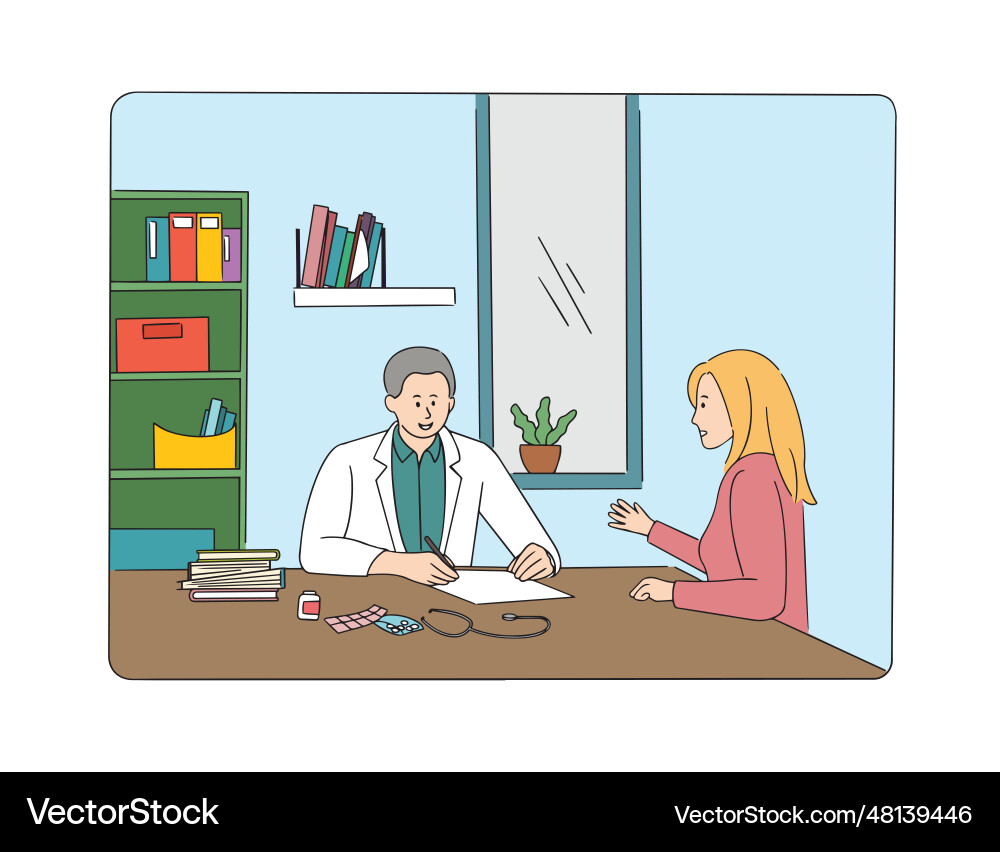 A patient consulting a specialist Royalty Free Vector Image