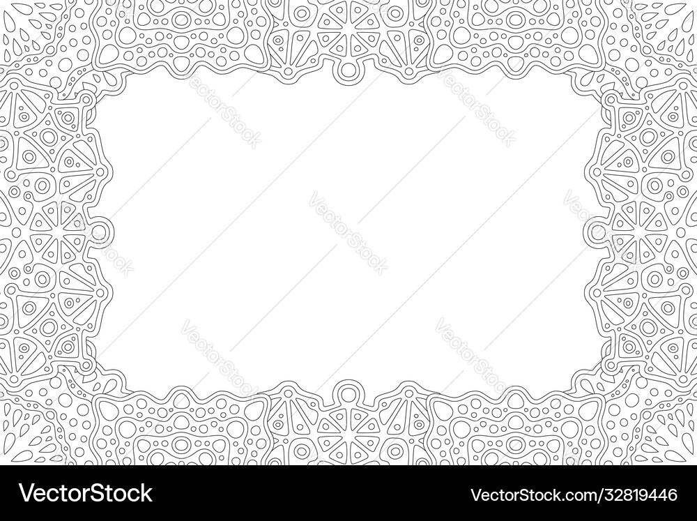 Abstract rectangle border for adult coloring book Vector Image