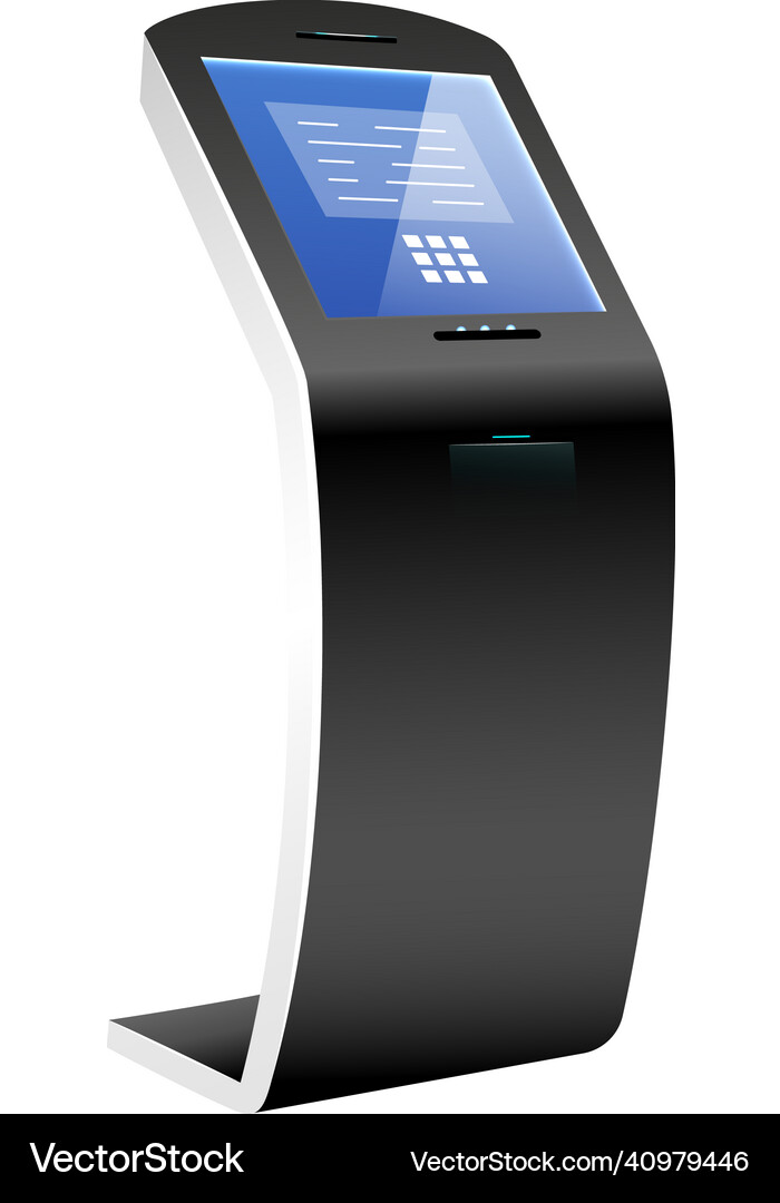 Bank terminal realistic self service payment Vector Image