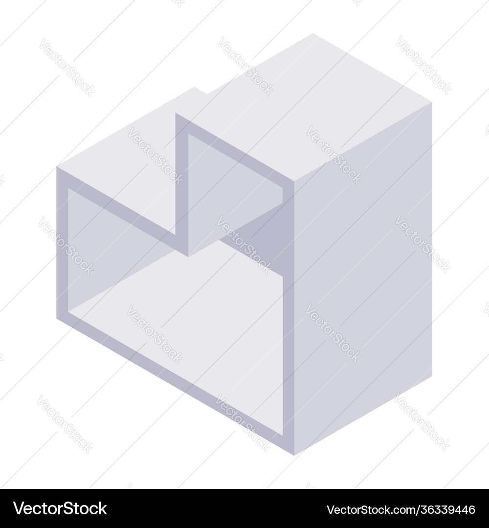 Bookshelf isometric - case and shelf for books Vector Image