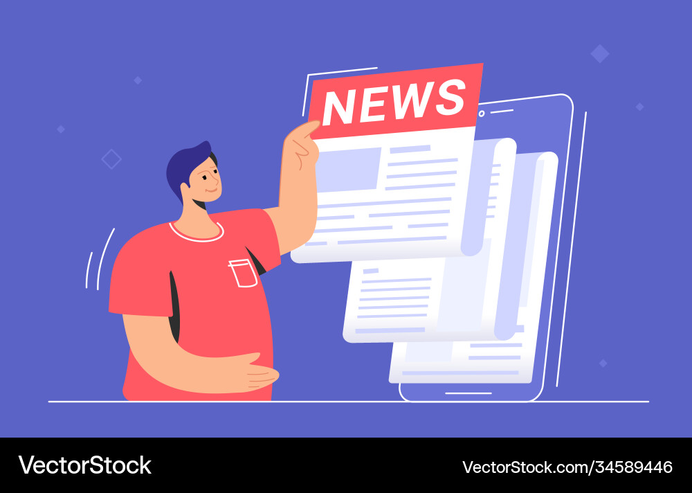Breaking news flying out as a notification Vector Image