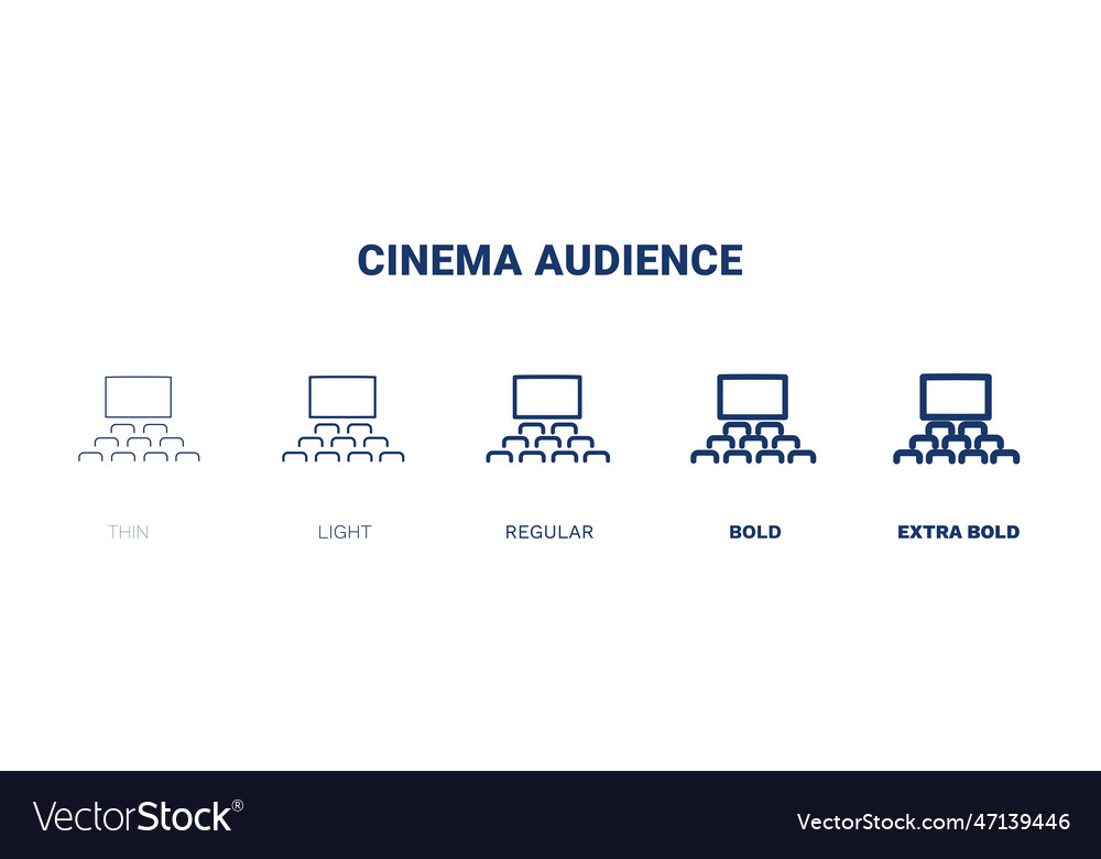 Cinema audience icon thin light regular bold Vector Image Cinema audience icon thin light regular bold Vector Image