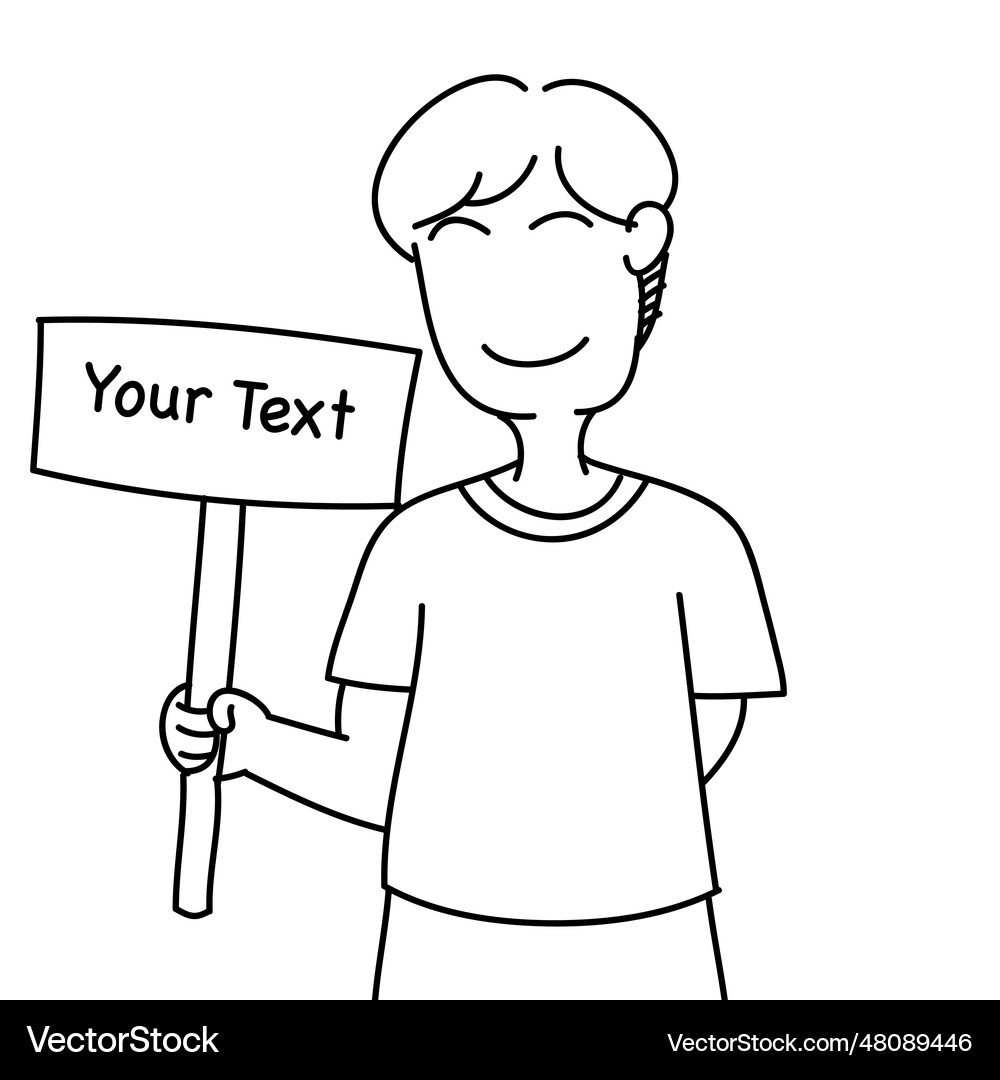 Doodle man with editable stroke and eps10 Vector Image