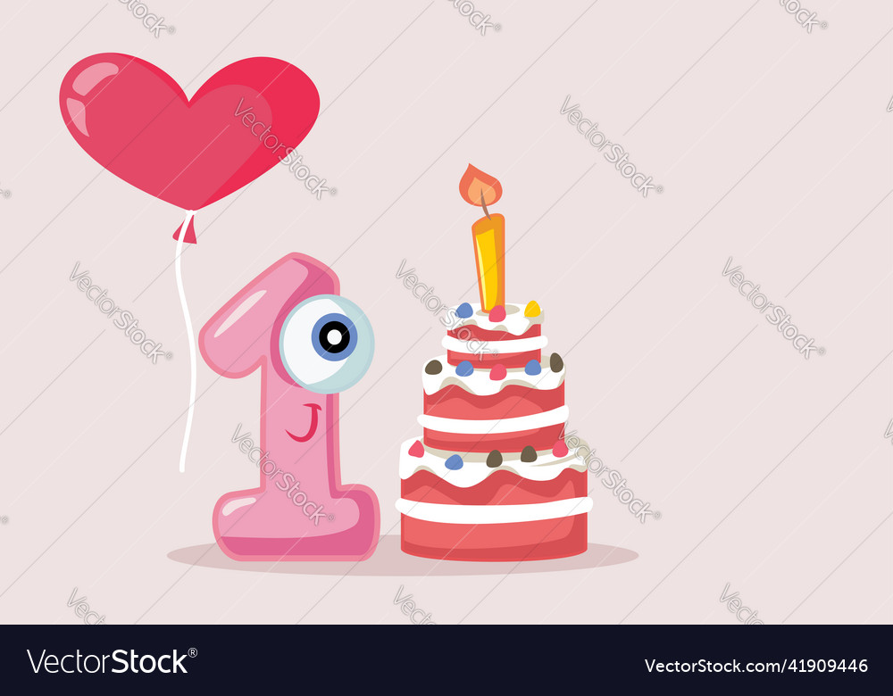 First Anniversary Greeting Card Invitation Funny Vector Image first-anniversary-greeting-card-invitation-funny-vector-image
