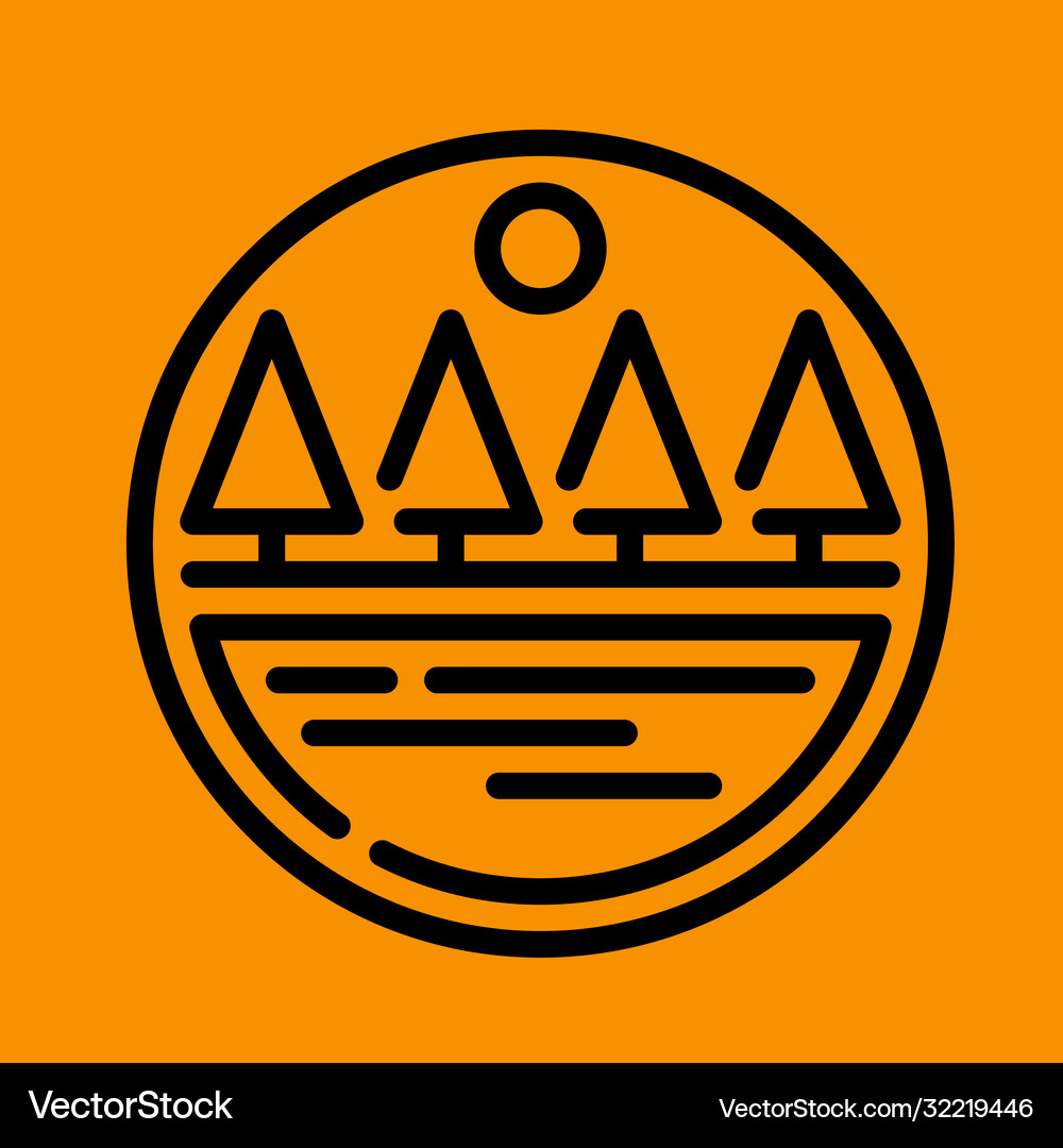 Landscape emblem graphic download template modern Vector Image