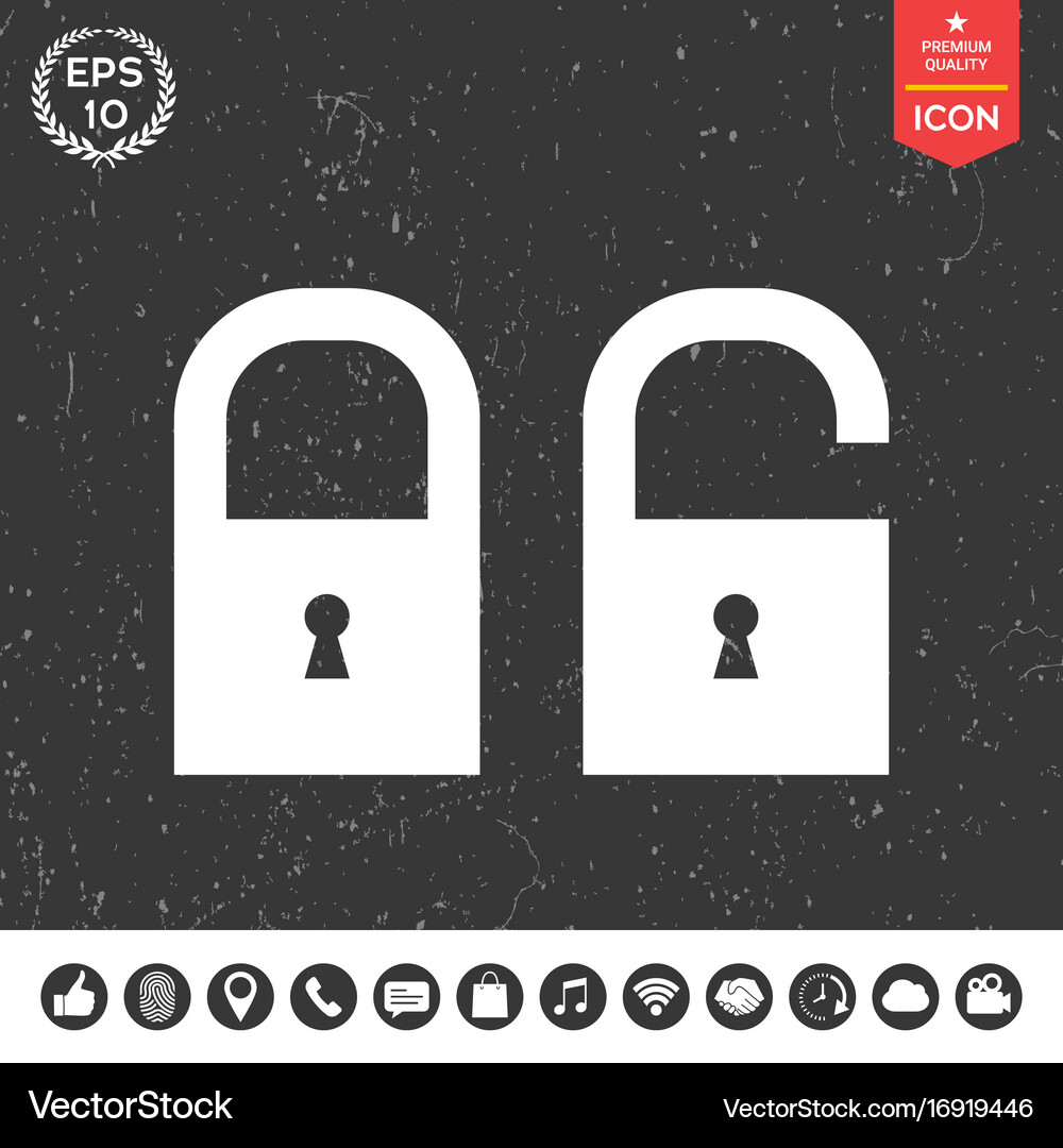 Lock unlock - set ico Royalty Free Vector Image
